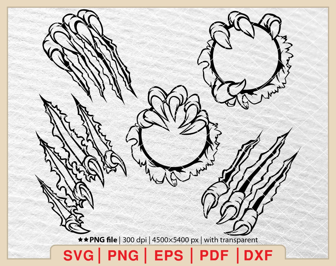 Claw Scratch SVG Bundle: Animal Rip Clipart (digital Files) - Etsy