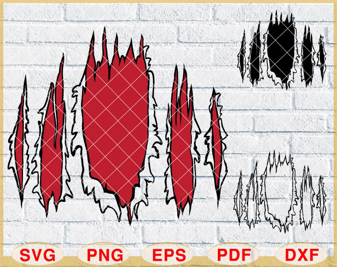 Ripped Svg Scratch Svg Claw Svg Claw Marks Svg Claw - Etsy Finland