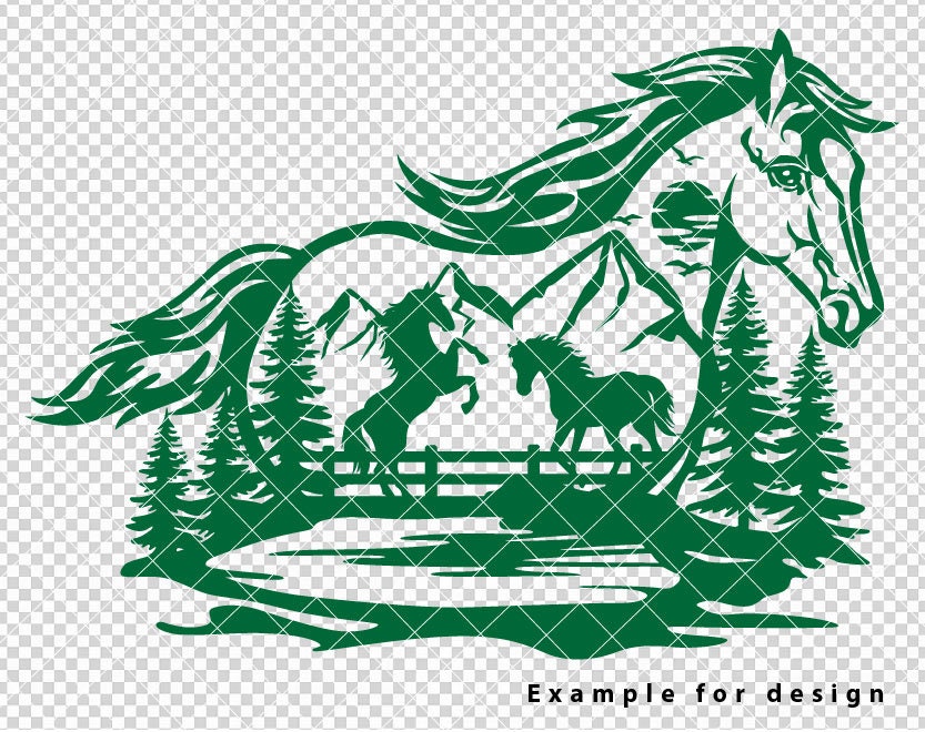 Horse Scene Svg Running Horse Svg Farm Animal Svg Outdoor - Etsy Australia