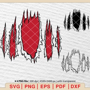 Ripped Svg, Scratch Svg, Claw Svg, Claw Marks Svg, Claw Scratches Svg ...