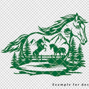 Running Horse Scene SVG: Farm Animal Cut Files (digital Download) - Etsy