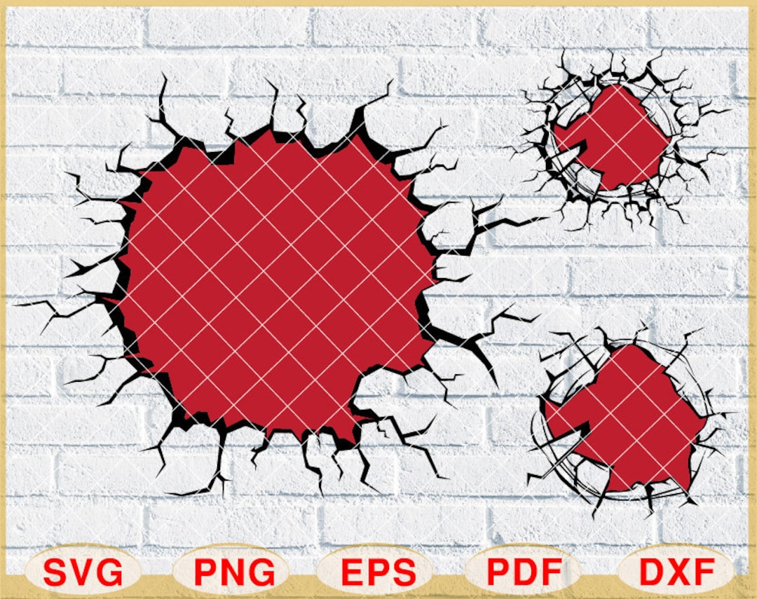 Hole Crack Svg Crack Svg Wall Crack Svg Explosion Svg Big - Etsy