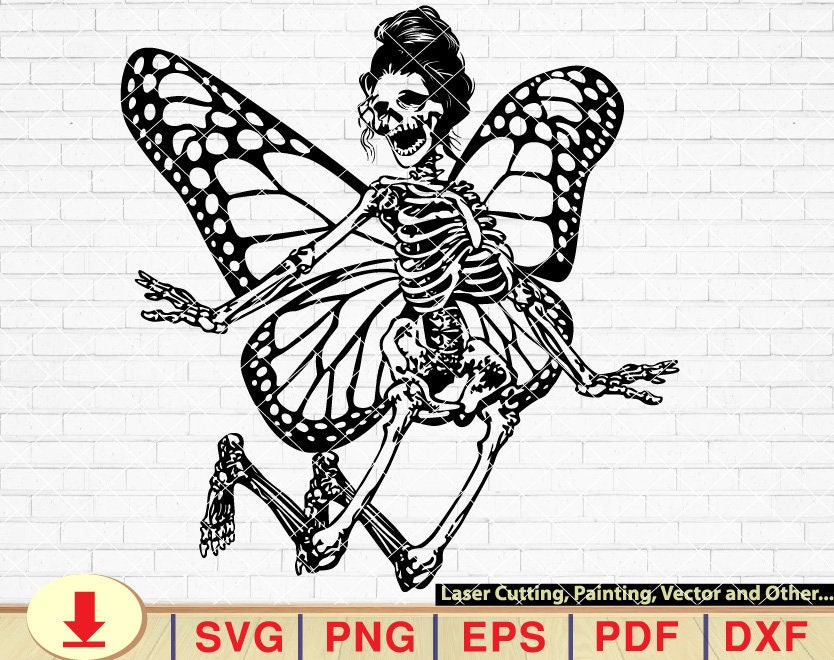 Skeleton Butterfly Svgskull Butterfly Svghalloween - Etsy