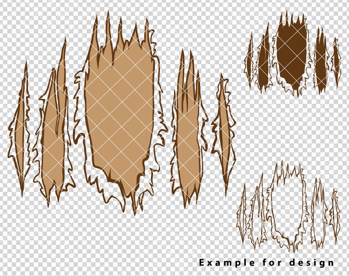 Claw Scratches SVG: Ripped Shirt Design (digital Files) - Etsy