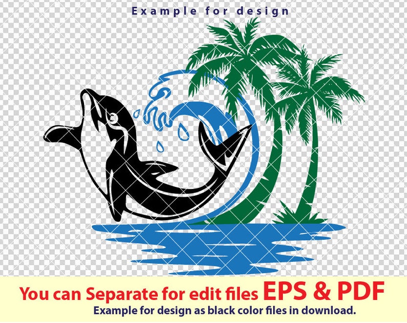 Beach Dolphin Scene Svg Beach Scene Svg Ocean Animals Svg - Etsy