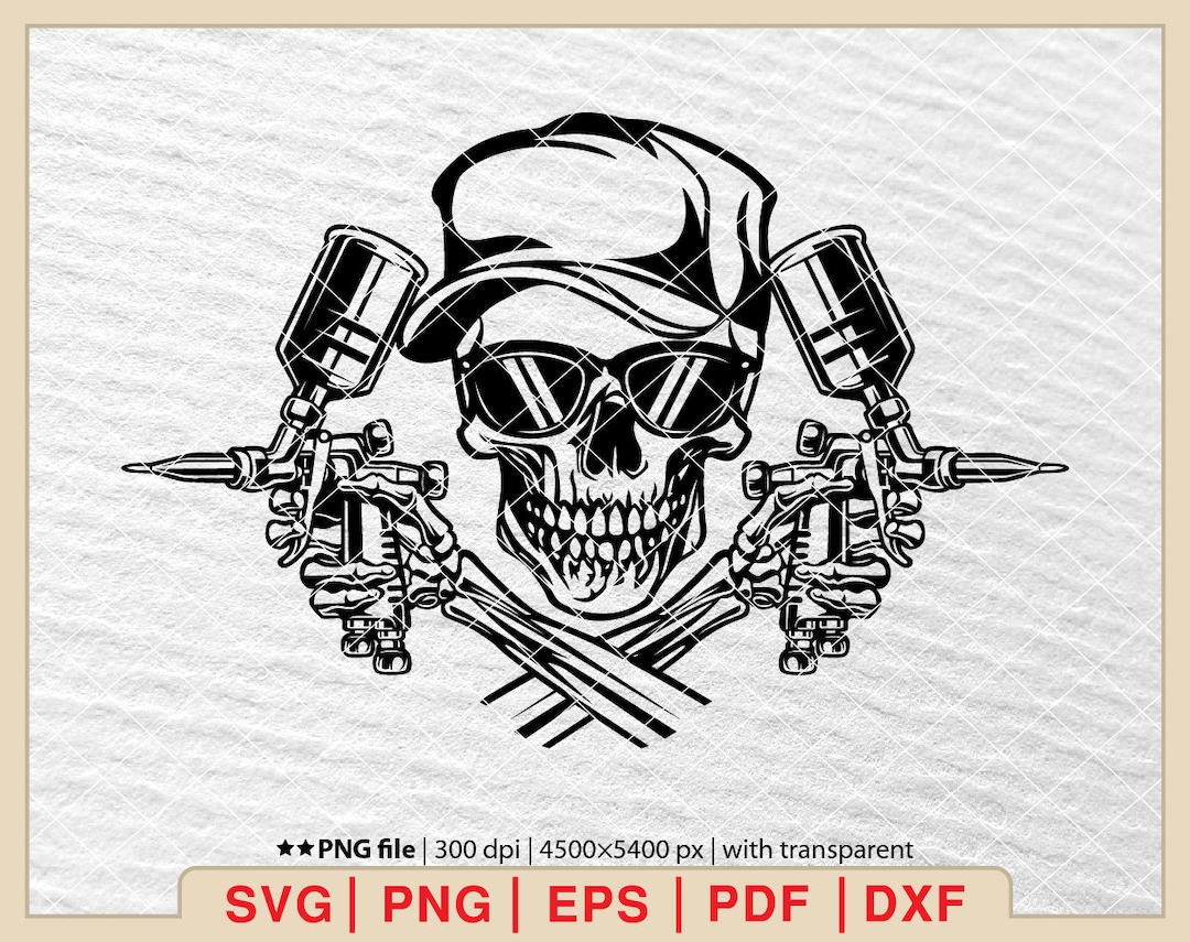 Skull Tattoo SVG Tattoo Machine Svg Tattoo Studio Svg - Etsy