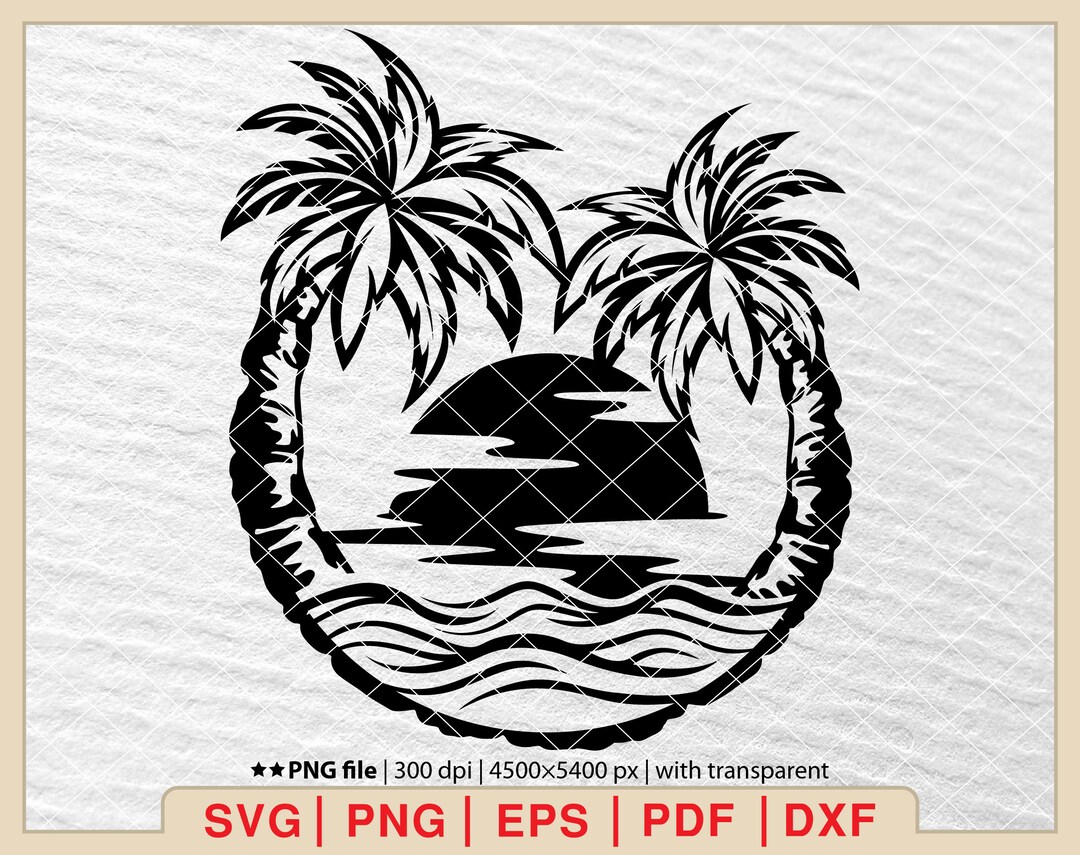 Sunset Beach SVG, Beach Life Svg, Sunset Svg, Beach Svg, Summer Island ...