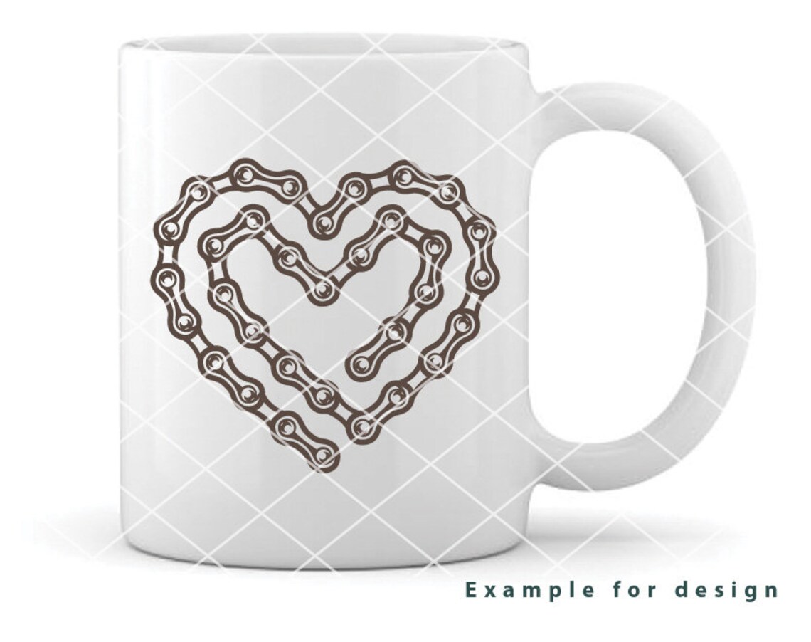 Bicycle Chain Heart SVG: Love Cycling Design (digital Files) - Etsy
