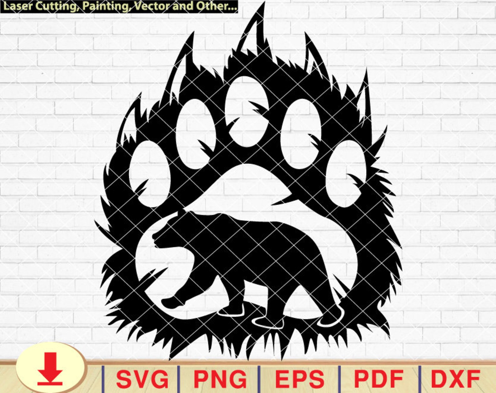 Bear Paw Svgbear Svgpaw Svganimals Svgbear Face Svgbear - Etsy
