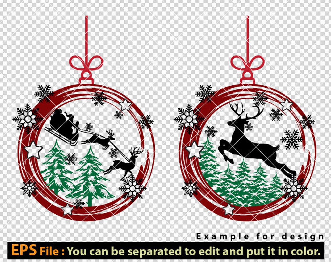 Christmas Scene Svg Winter Scene Svg Deer Scene Svg Santa - Etsy