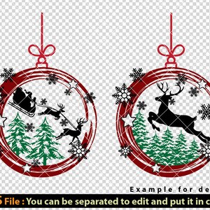 Christmas Scene Svg Winter Scene Svg Deer Scene Svg Santa - Etsy