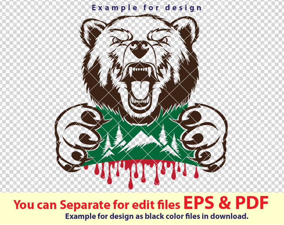 Bear Claw Scratch Svg Bear Head Svg Bear Face Svg Grizzly - Etsy