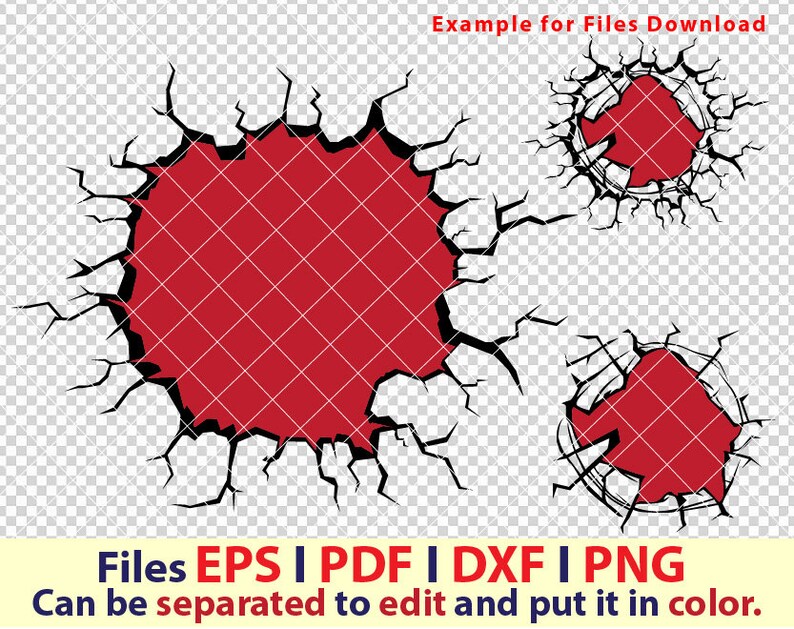 Hole Crack Svg Crack Svg Wall Crack Svg Explosion Svg Big - Etsy