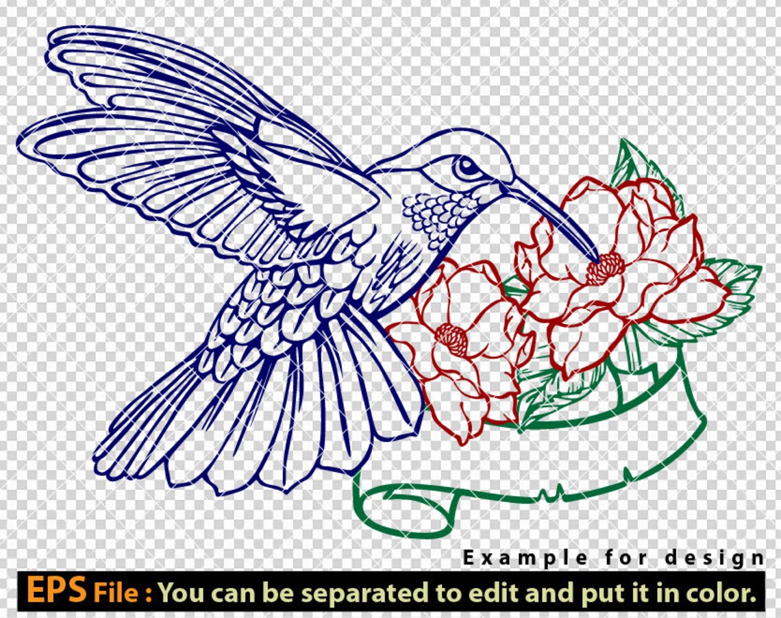 Floral Hummingbird Svg Hummingbird Flowers Svg Hummingbird - Etsy