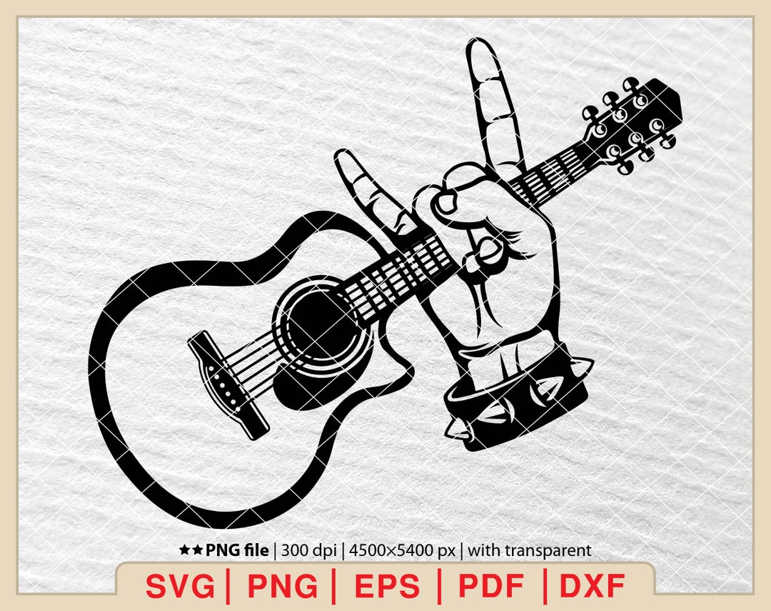 Rock Music Hand SVG: Guitar Peace Sign (digital Files) - Etsy
