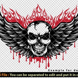 Skull With Wings Svg Winged Skull Svg Skull Svg Skull Head - Etsy
