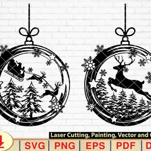 Christmas Scene Svg Winter Scene Svg Deer Scene Svg Santa - Etsy
