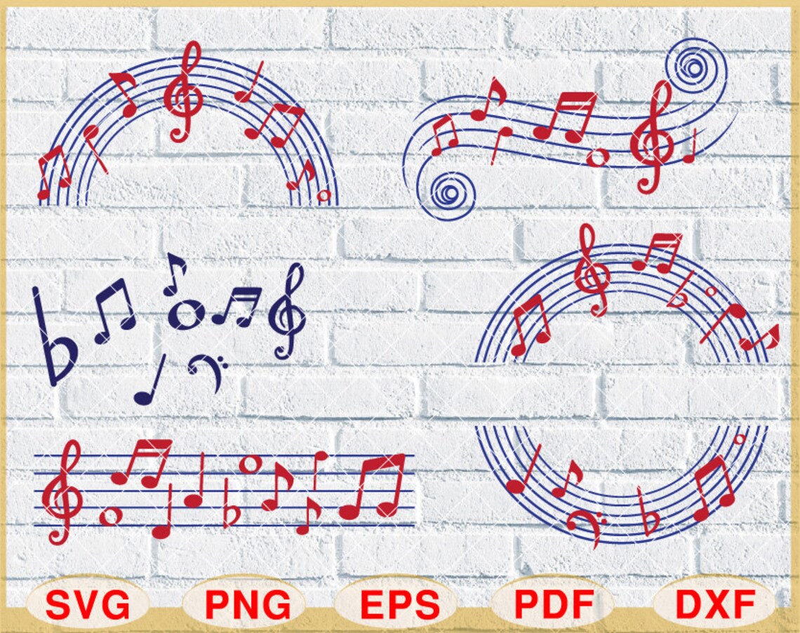Music Notes Svg Music Svgmusic Clipart Notestreble Clef - Etsy