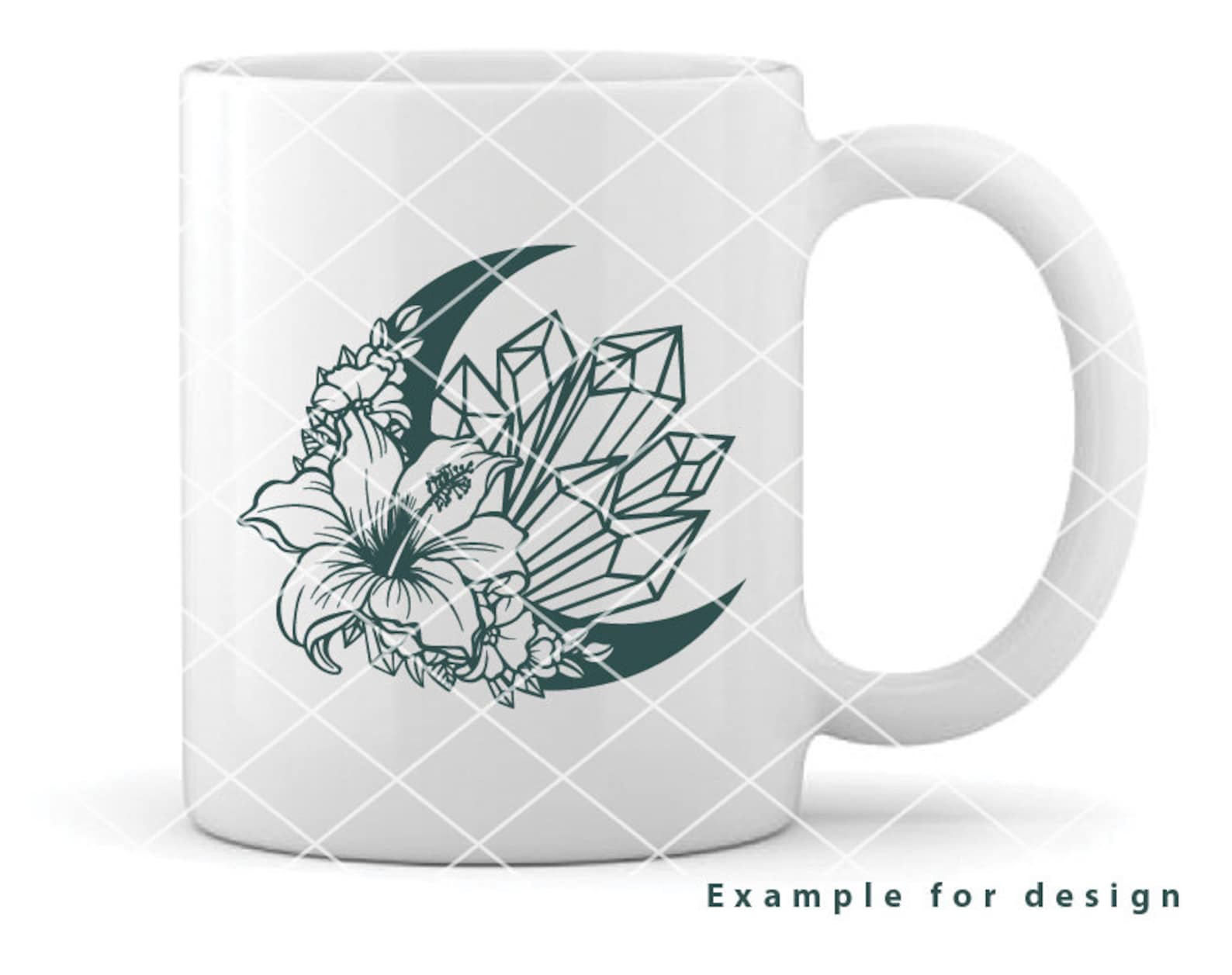 Crystal Moon Flowers Svg Magic Crystals Svg Files Crystal - Etsy