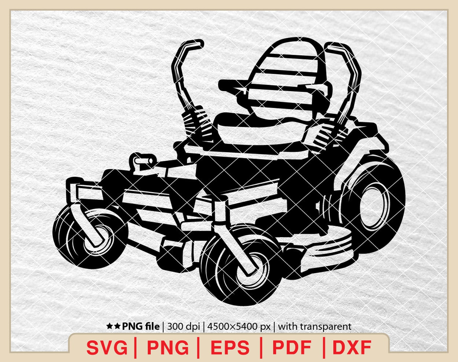 Zero Turn Lawn Mower SVG: Landscaping Clipart (digital Files) - Etsy
