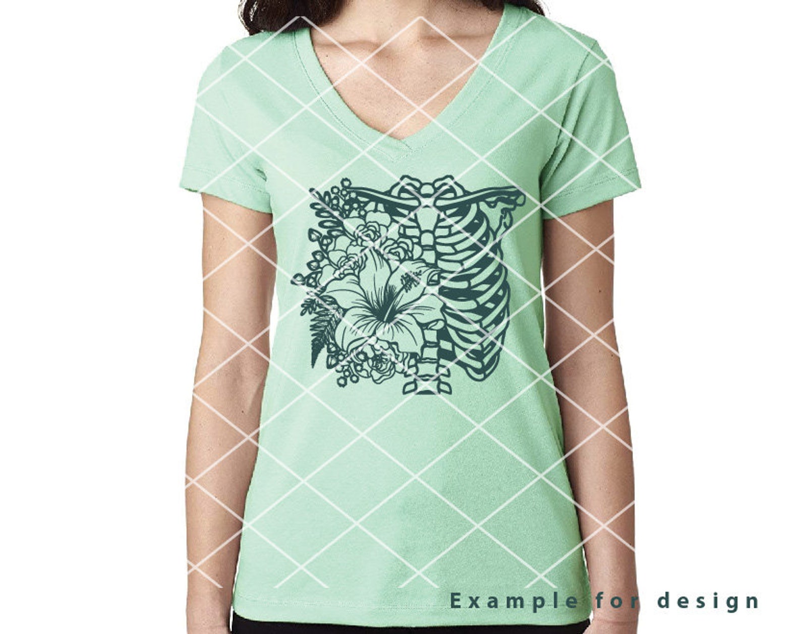 Rib Cage Floral Svgribcage Flowers Svgskeleton Flower - Etsy