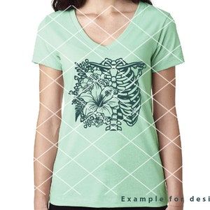Rib Cage Floral Svgribcage Flowers Svgskeleton Flower - Etsy