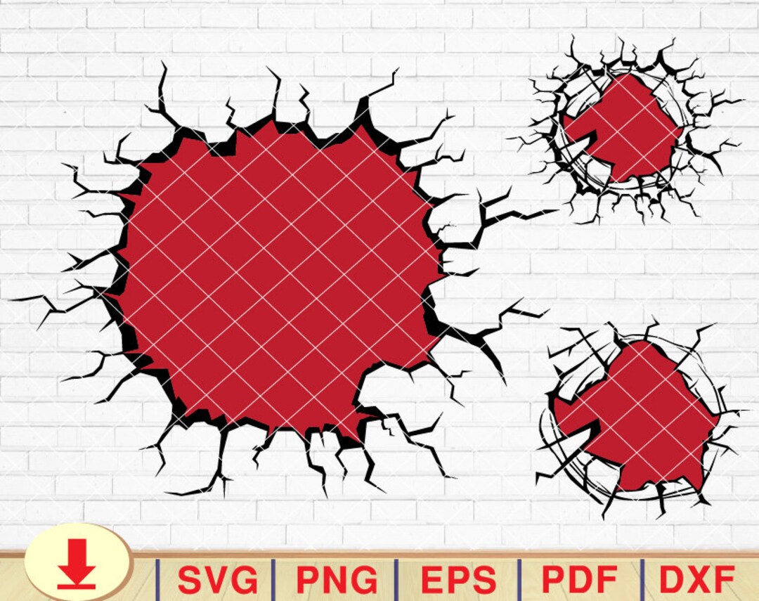 Hole Crack Svg Crack Svg Wall Crack Svg Explosion Svg Big - Etsy New ...