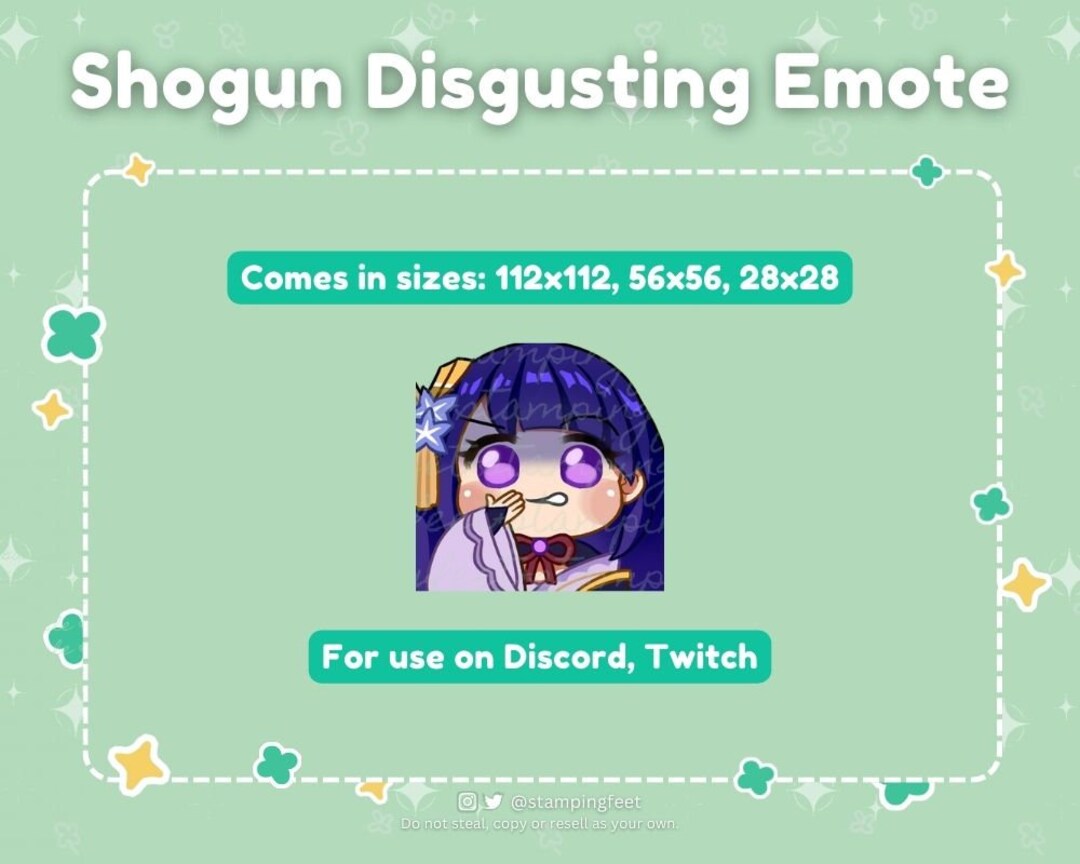 Disgusting Raiden Shogun Genshin Impact Cute Chibi Emotes for Twitch ...