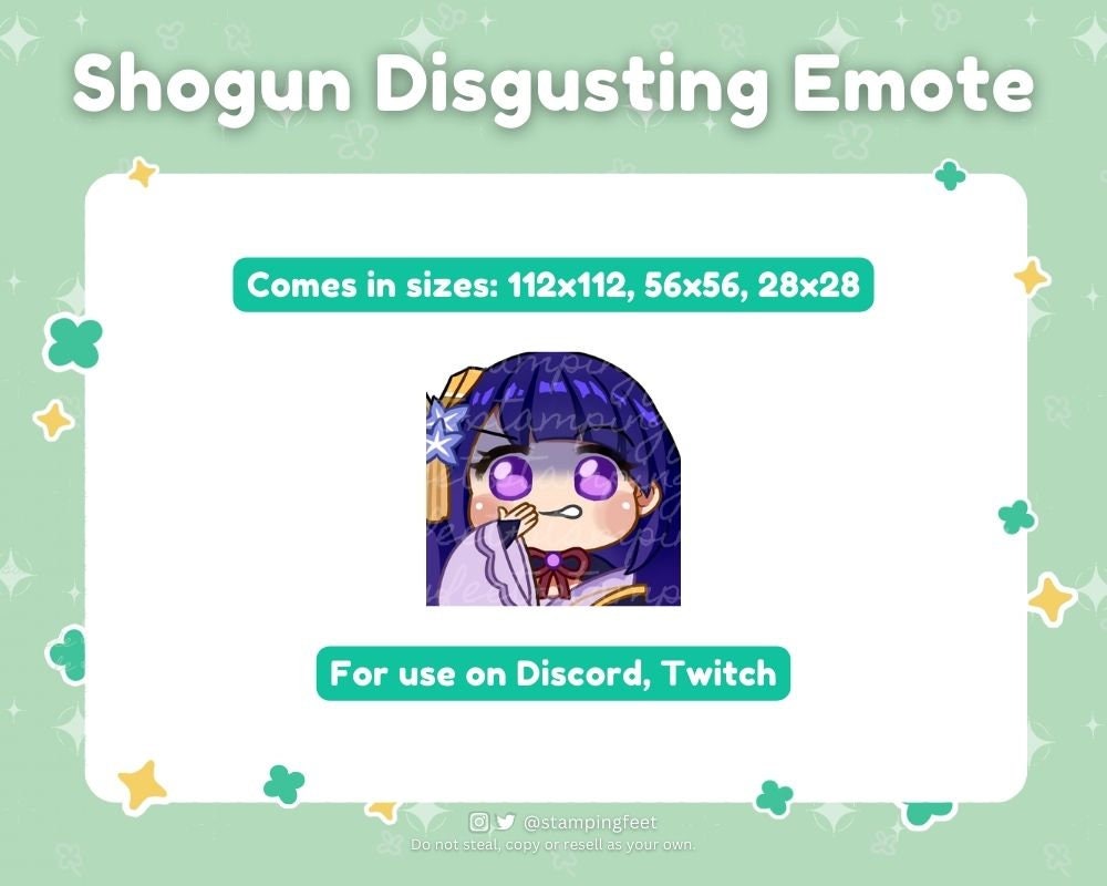 Disgusting Raiden Shogun Genshin Impact Cute Chibi Emotes for Twitch ...