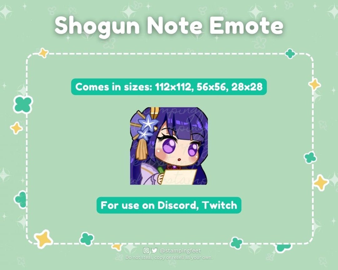 Note Raiden Shogun Genshin Impact Cute Chibi Emotes for Twitch Discord ...