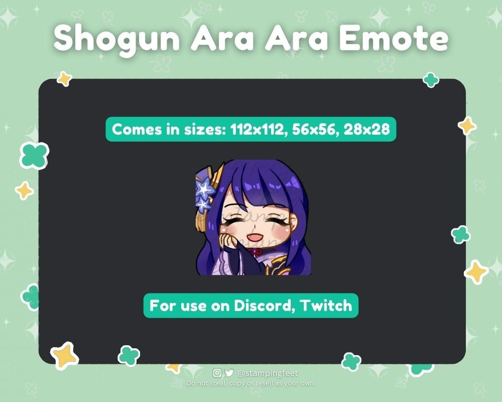 Ara Ara Raiden Shogun Genshin Impact Cute Chibi Emotes for Twitch ...