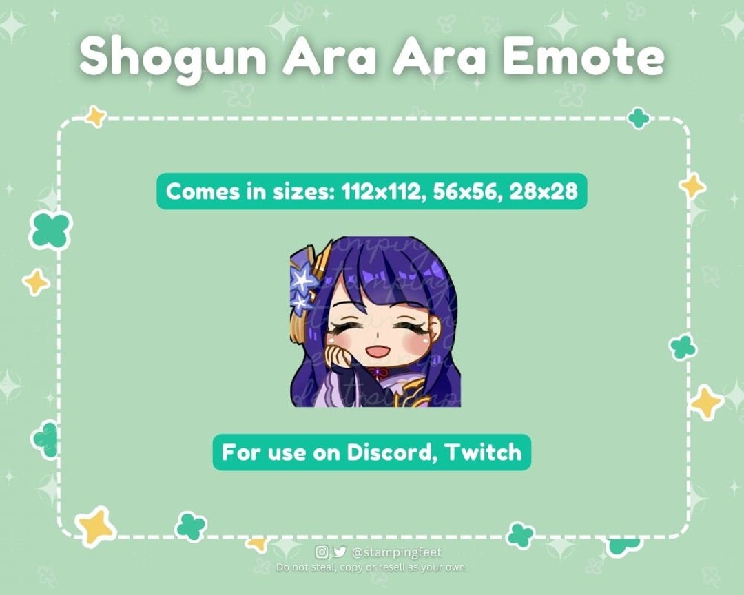 Ara Ara Raiden Shogun Genshin Impact Cute Chibi Emotes for Twitch ...