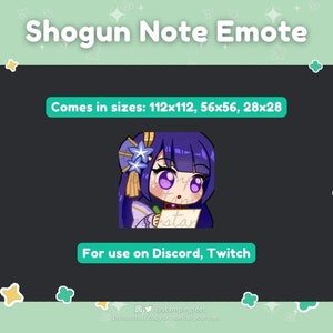 Note Raiden Shogun Genshin Impact Cute Chibi Emotes for Twitch Discord ...