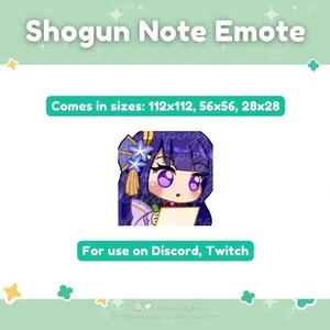 Note Raiden Shogun Genshin Impact Cute Chibi Emotes for Twitch Discord ...