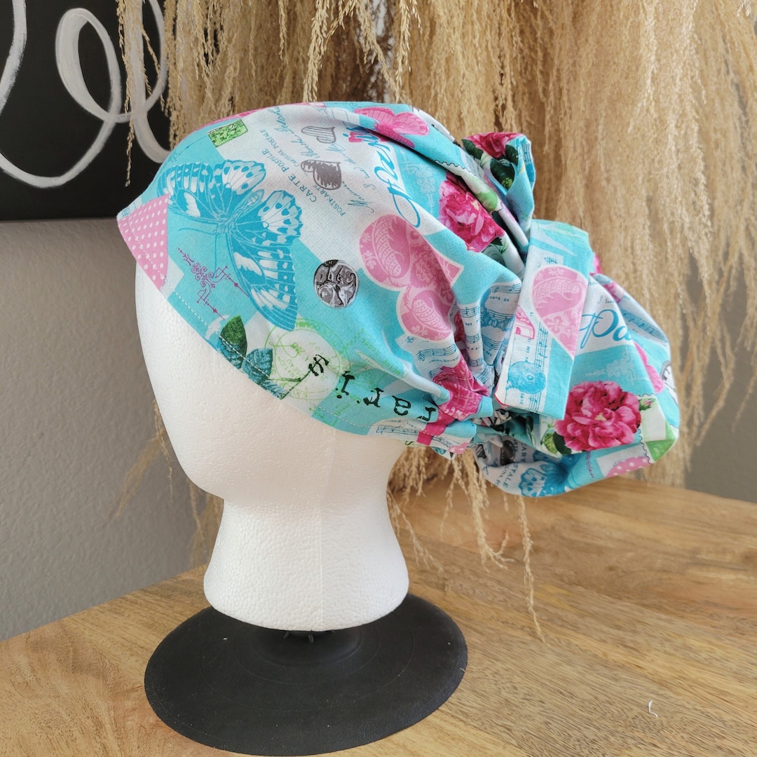 Blue Surgical Scrub Cap for Long Hair - Etsy