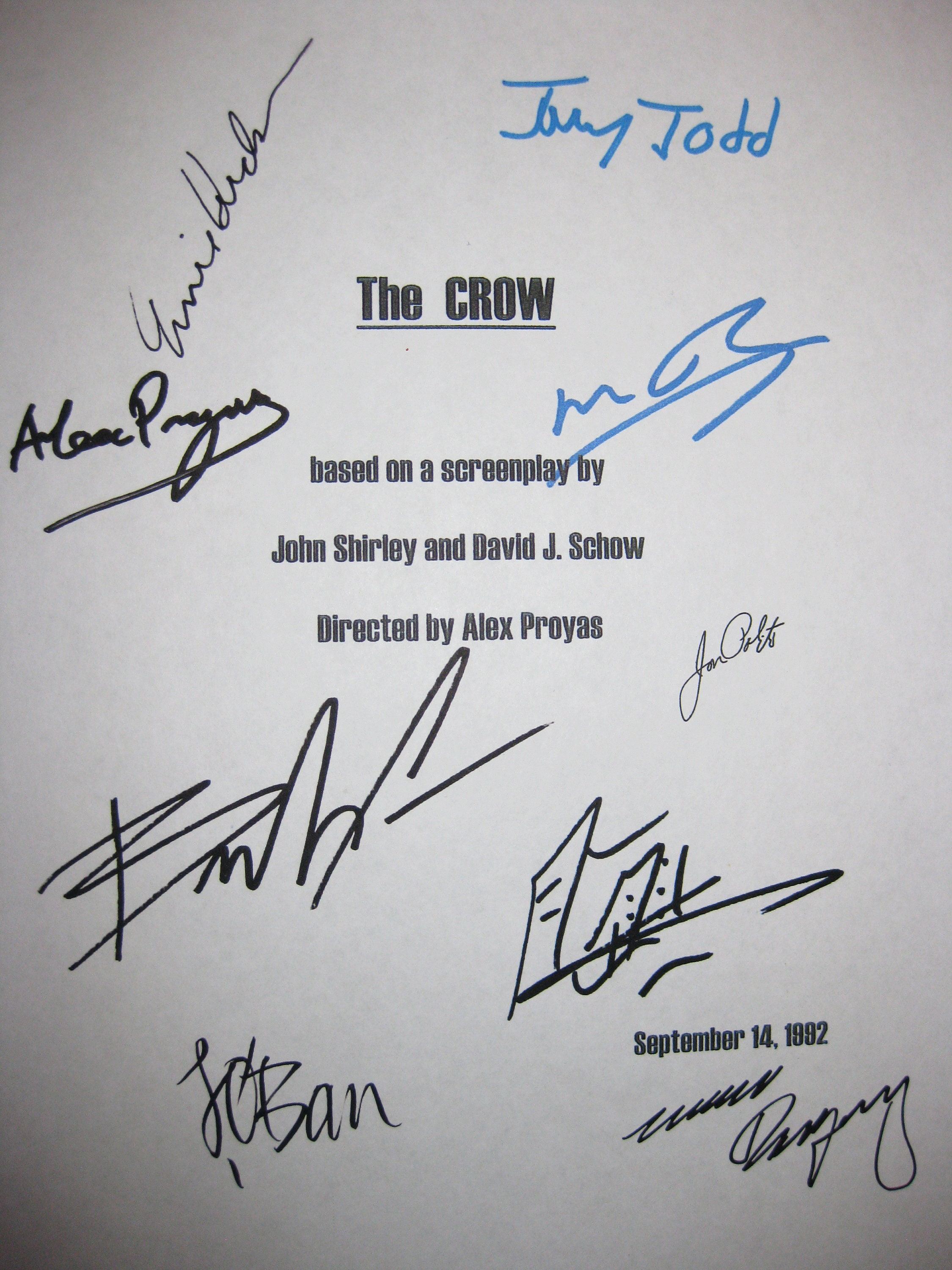 The Crow Signed Film Movie Script Screenplay X9 Autographs - Etsy UK