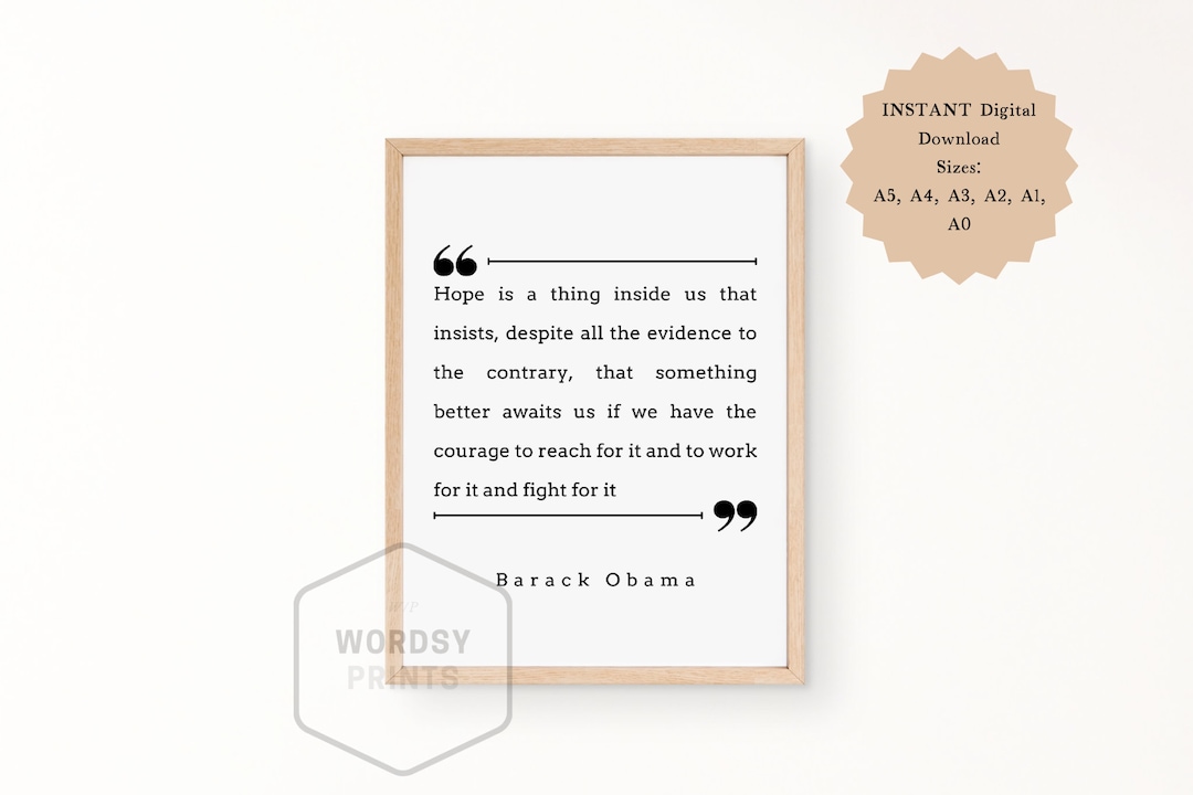 Barack Obama Hope Quote Poster, Obama Hope Digital Print, Barack Obama ...