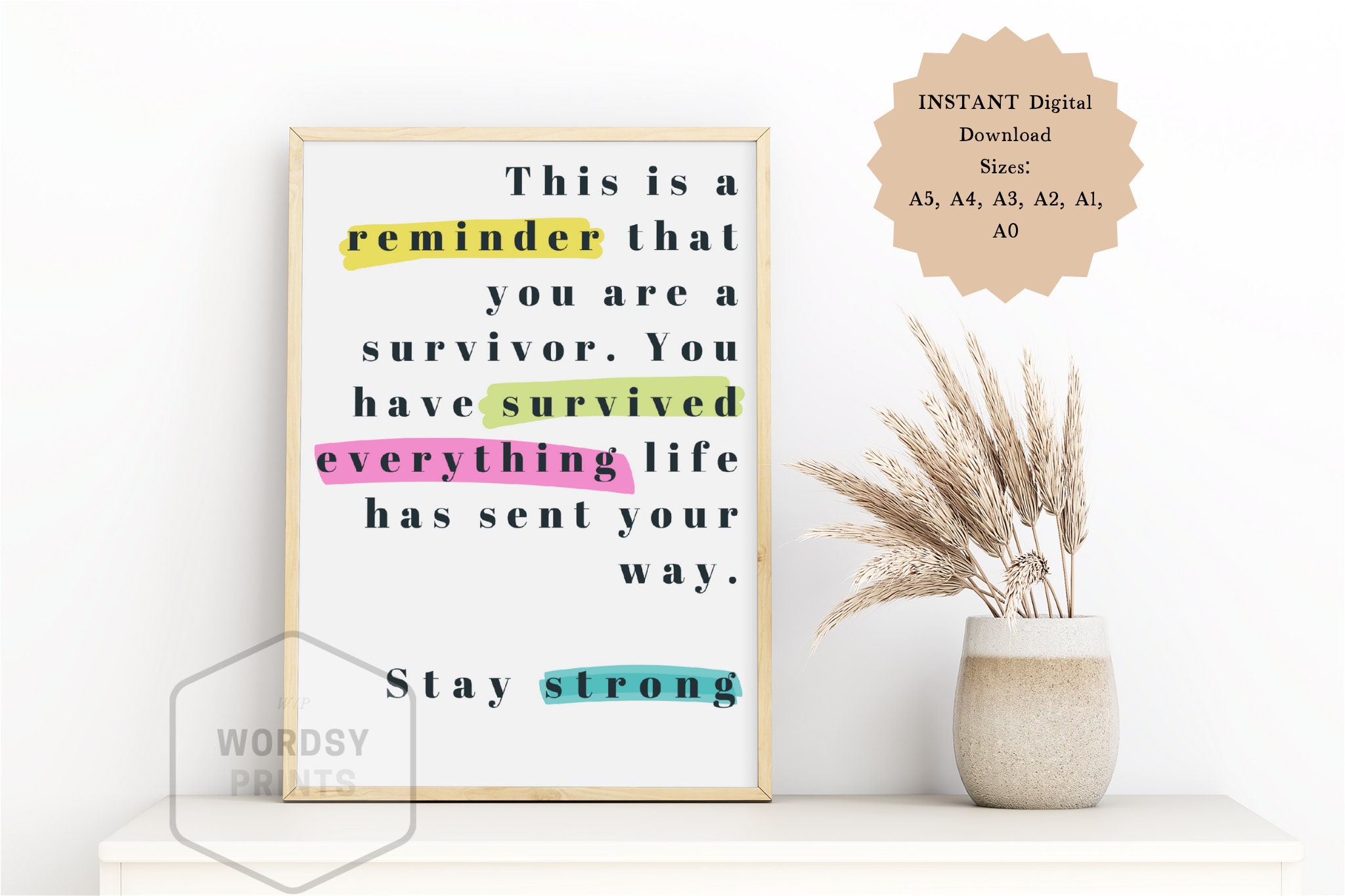 Stay Strong Printable Poster, Stay Strong Motivational Poster ...