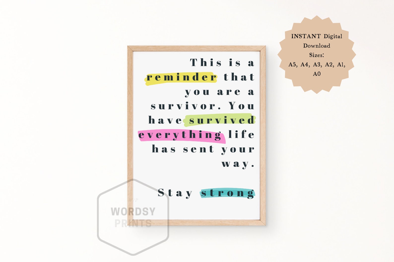 Stay Strong Printable Poster, Stay Strong Motivational Poster ...