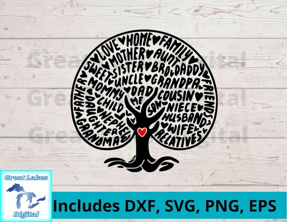 Family Tree Digital File png svg. dxf eps files included | Etsy