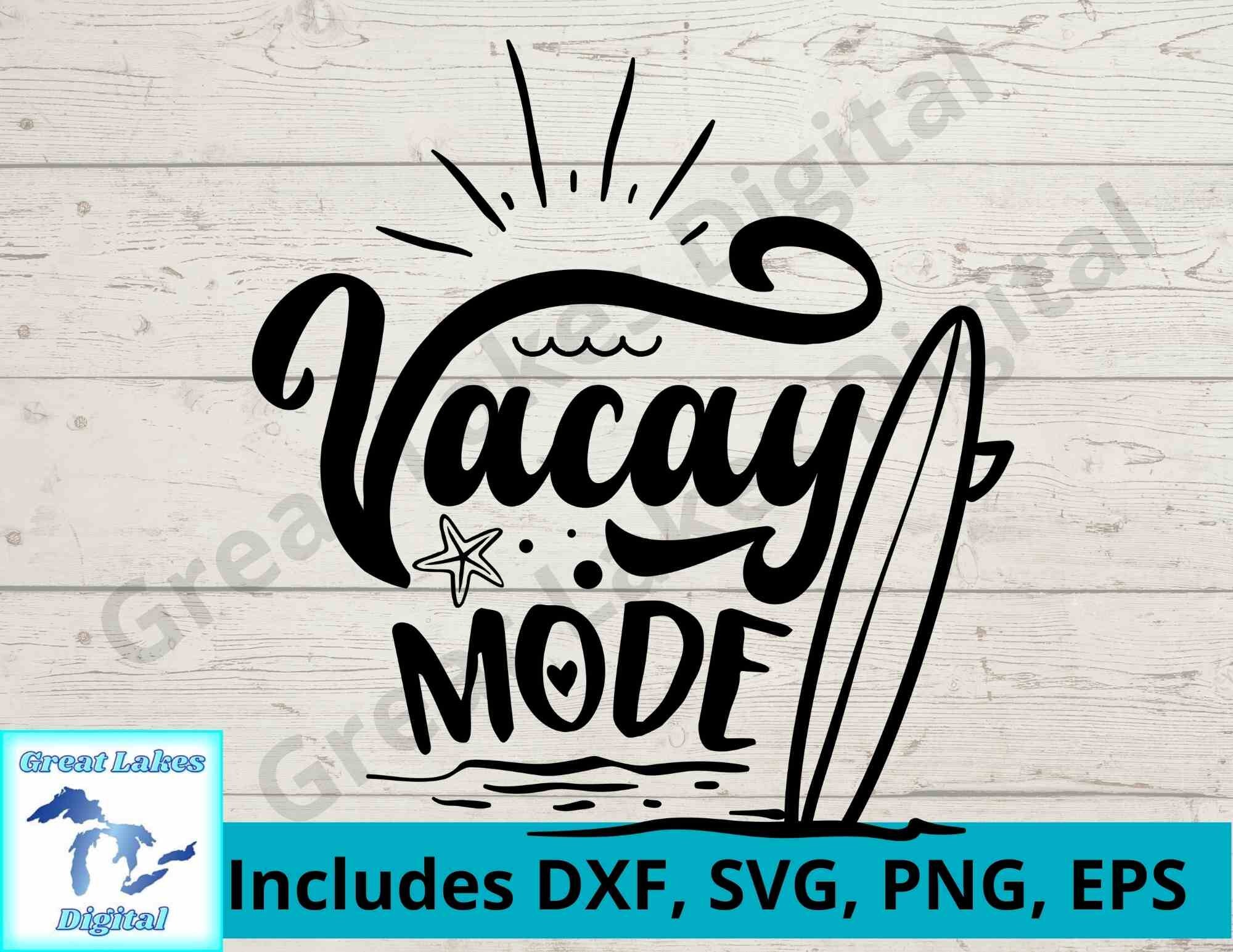Digital Svg Png Eps Dxf Cut files. Vacay Mode Heartbeat Drawing & Illustration Art ...