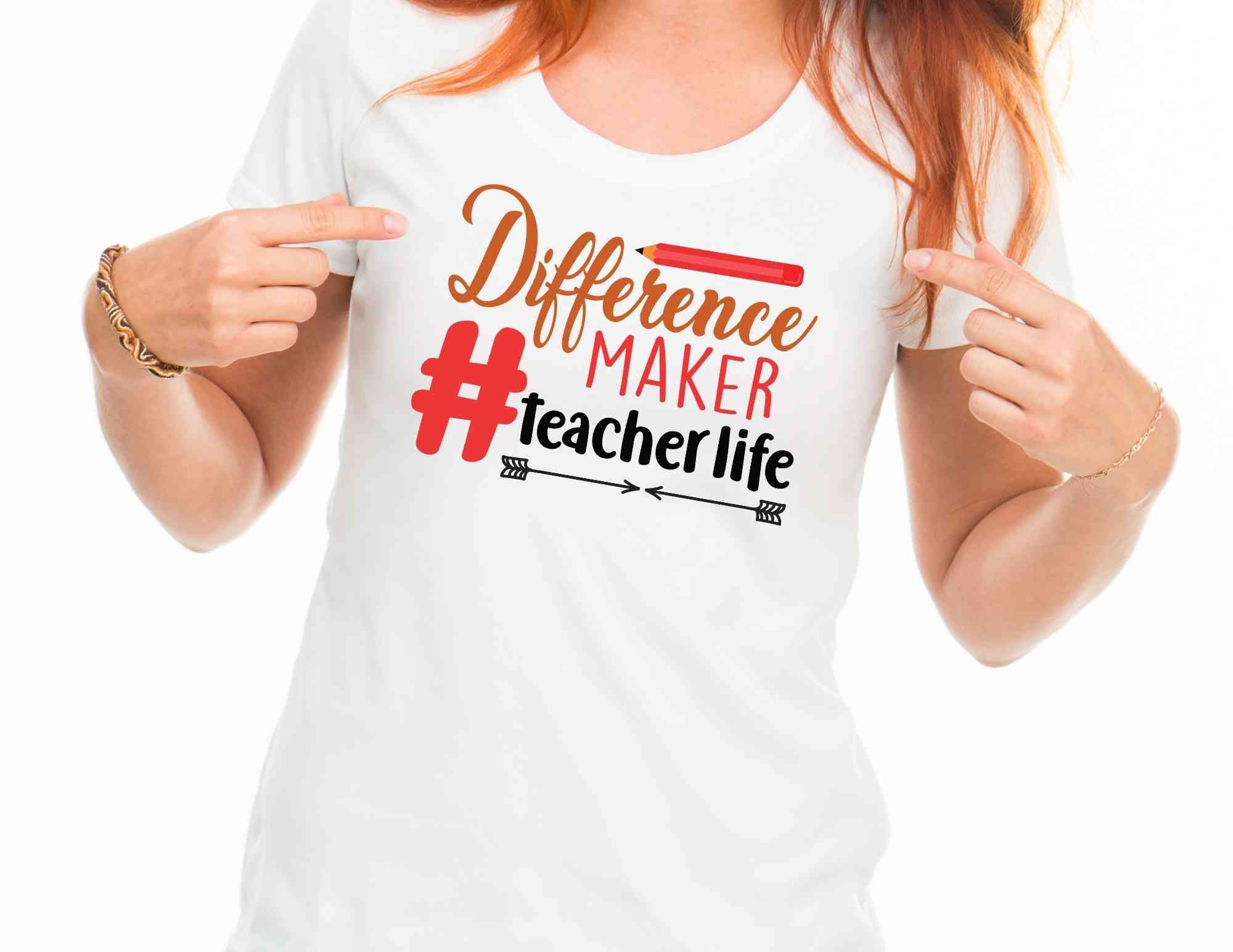 Difference Maker Teacher Life Digital File Png Svg. Dxf Eps - Etsy