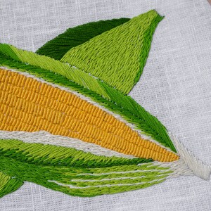 Corn Embroidery Pattern Video Tutorial, Corn Plant Embroidery Pdf ...