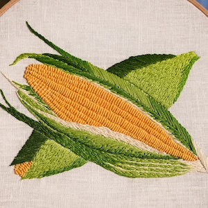 Corn Embroidery Pattern Video Tutorial, Corn Plant Embroidery Pdf ...