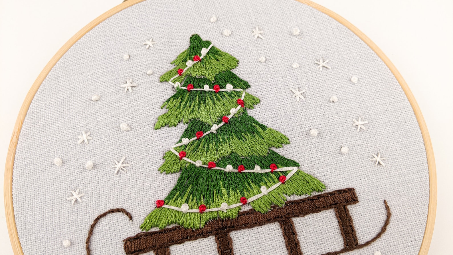 Christmas Tree Embroidery Pattern Video Tutorial Pine Tree - Etsy