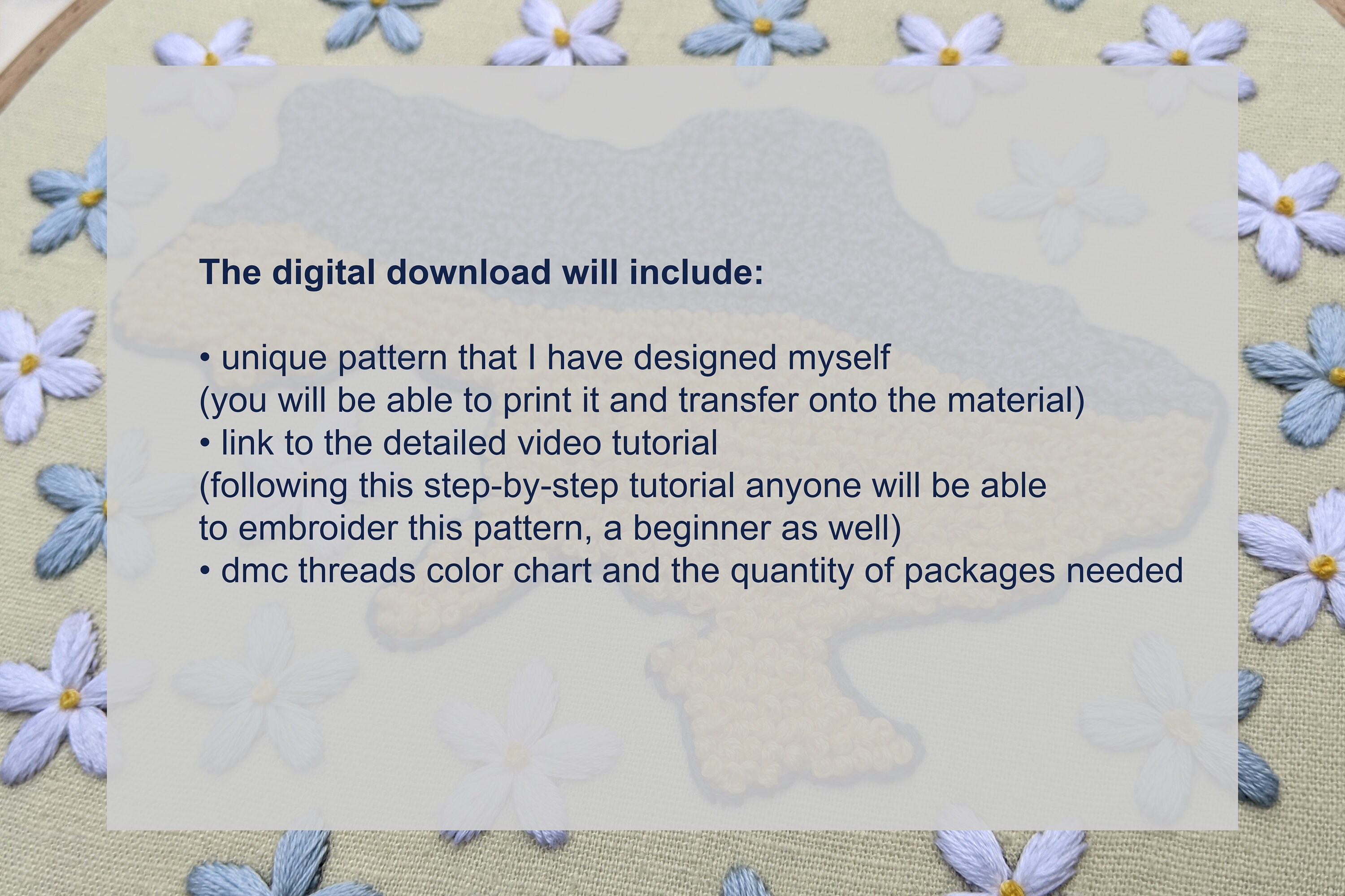 Floral Ukraine Map Embroidery Pattern + Video Tutorial, Digital ...