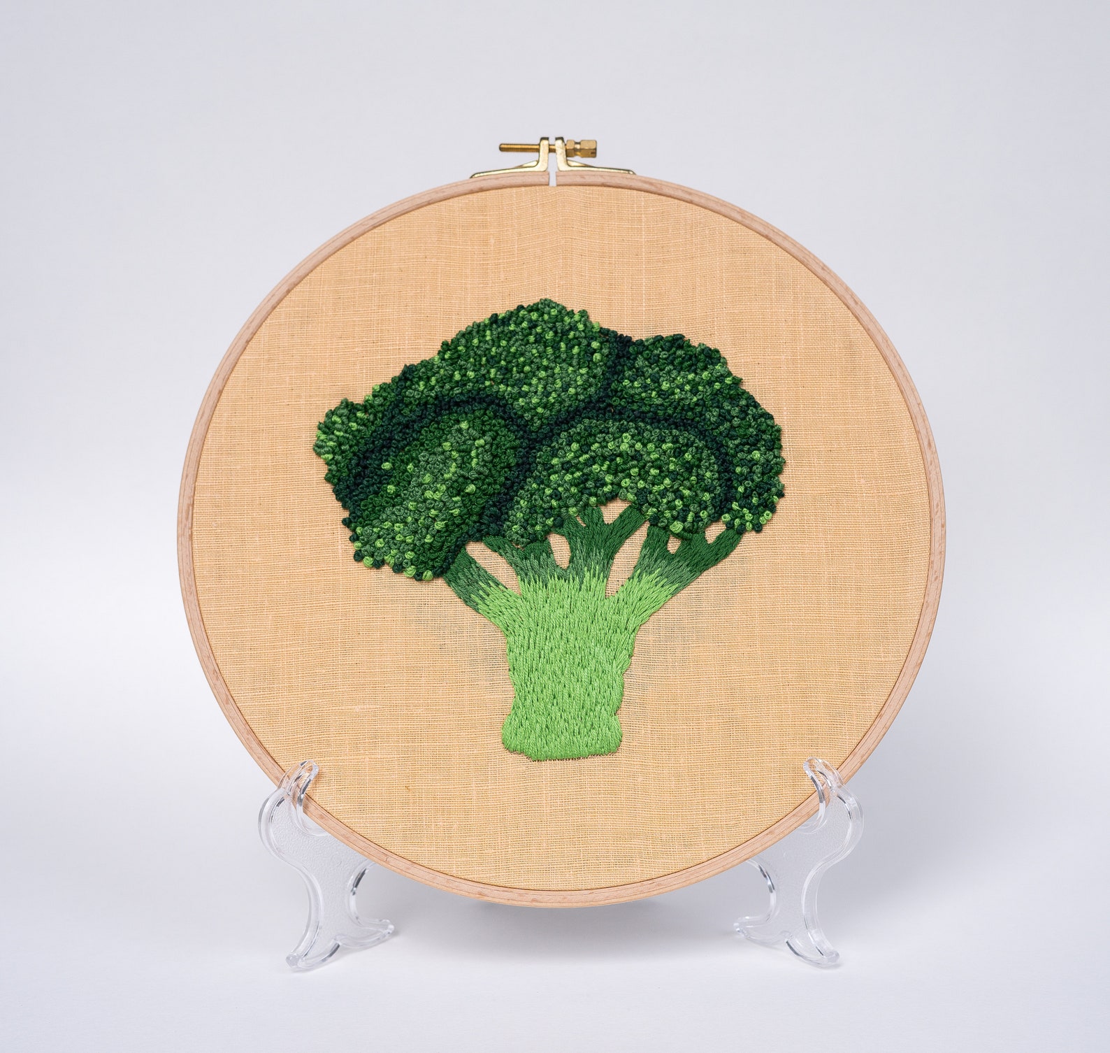 Broccoli Embroidery Pattern Video Tutorial Vegetable - Etsy