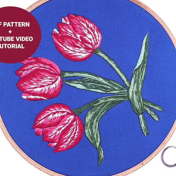 Tulip Embroidery - Etsy
