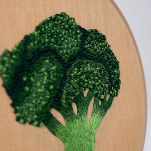 Broccoli Embroidery Pattern + Video Tutorial, Vegetable Embroidery Pdf ...