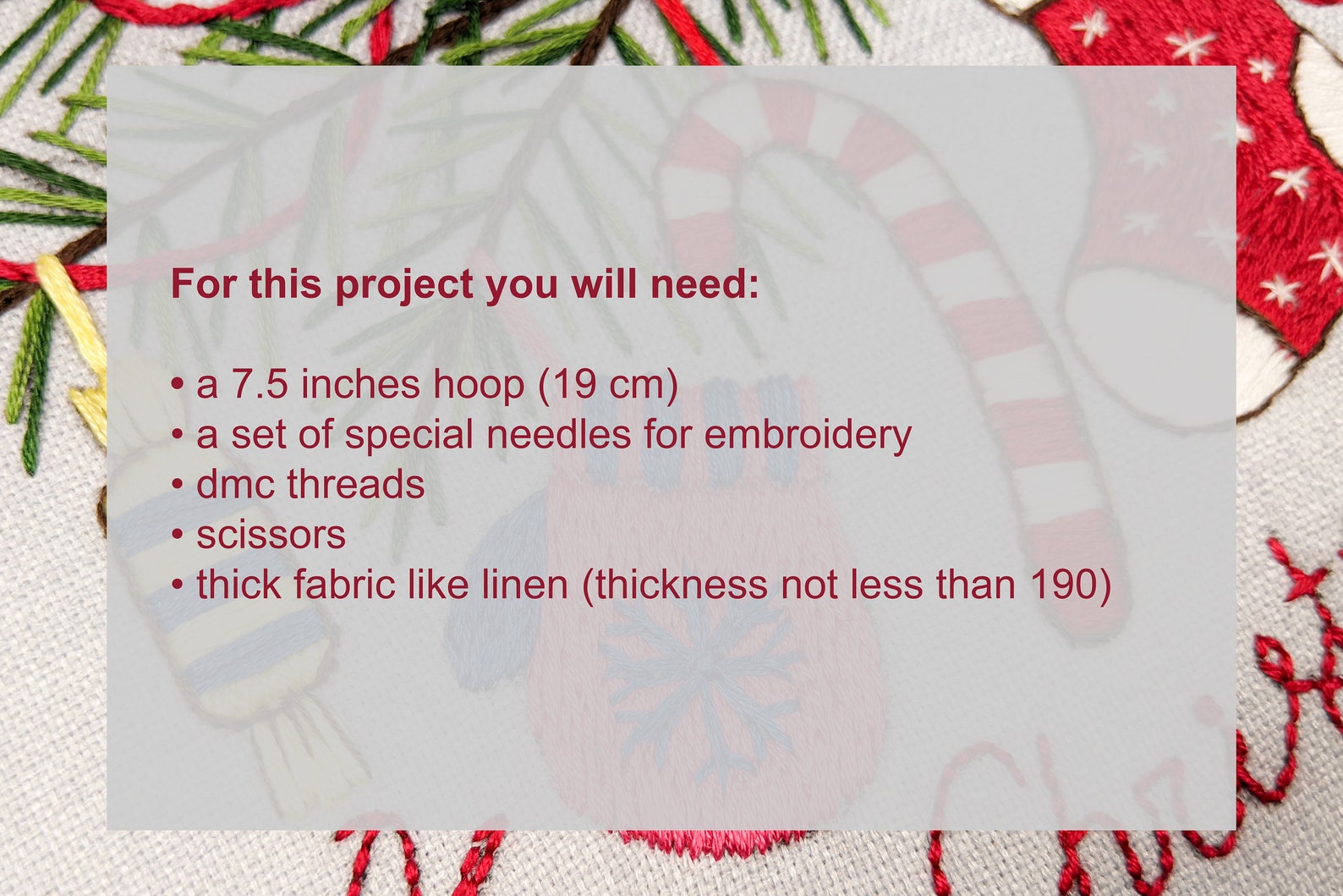 Christmas Tree Branch Embroidery Pattern Video Tutorial - Etsy